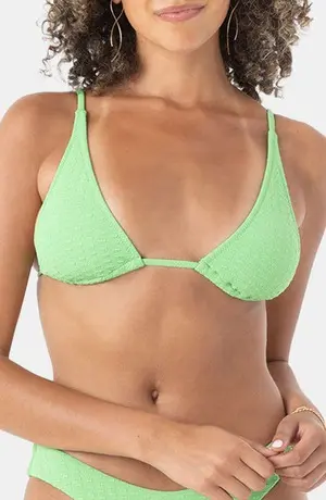 Roxy Haliewa Built Up Triangle Bikini Top - Vibrant Green