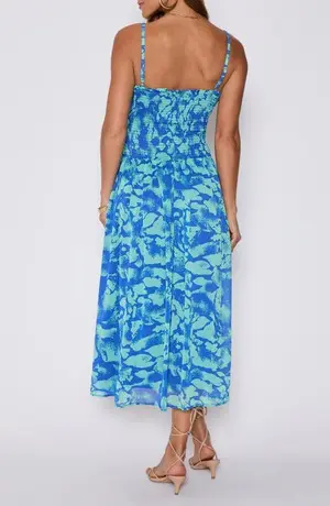 VICI Floral Print Drop Waist Midi Dress