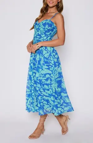 VICI Floral Print Drop Waist Midi Dress