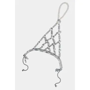 Nadri Ingrid Flower Hand Chain Bracelet - Rhodium