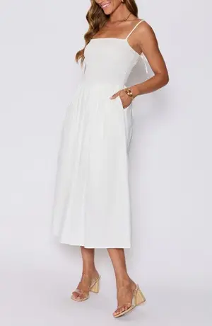 VICI Essential Smocked Cotton Midi Sundress