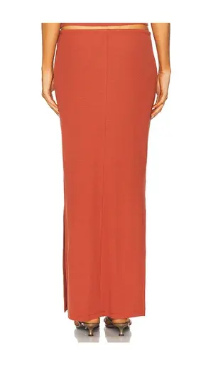 Lna Ribbed Maxi Skirt With Side Slits