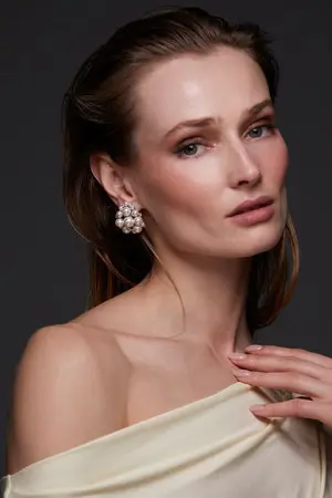 Nadri Ingrid Pearl And Cubic Zirconia Cluster Shield Earrings