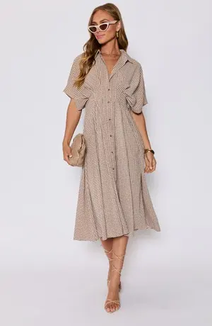 VICI Gingham Shirtdress