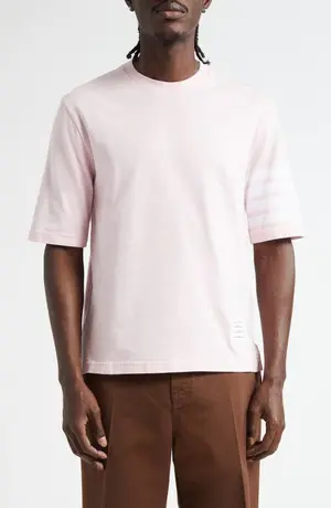 Thom Browne 4-bar Cotton Jersey T-shirt Light Pink