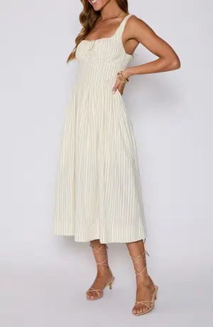 VICI Callie Fit & Flare Milkmaid Sundress