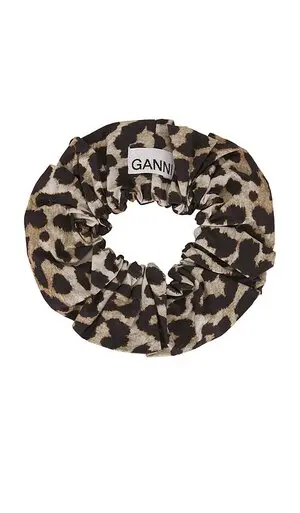 GANNI Printed Cotton Scrunchie