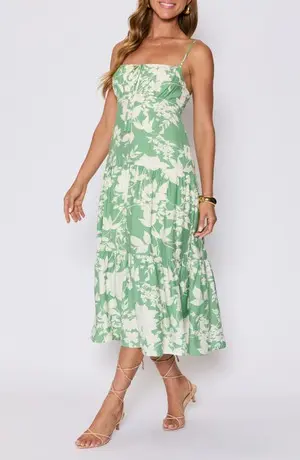 VICI Floral Print Tiered Sundress