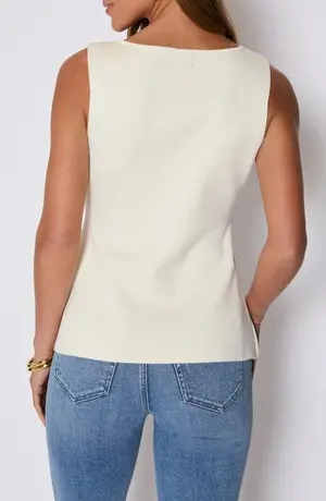 VICI Button-up Sweater Vest - Cream