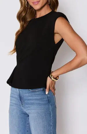 VICI Twist Front Rib Top - Black
