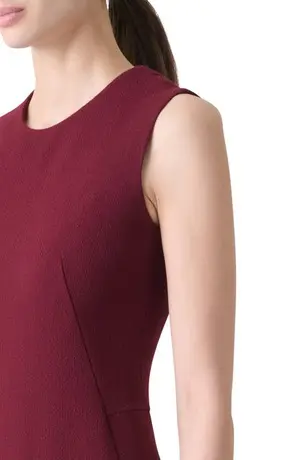 Akris Asymmetric Sleeveless Wool Dress - Ruby Red
