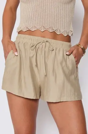 VICI Ellory Drawstring Shorts - Khaki