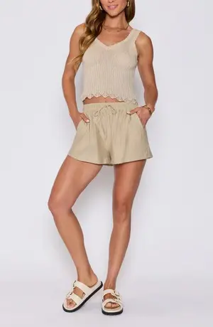 VICI Ellory Drawstring Shorts - Khaki