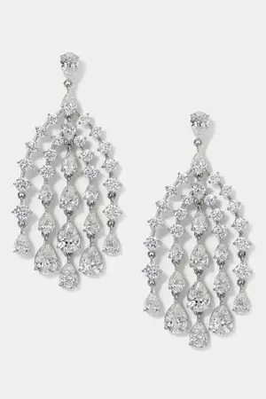 Nadri Willow Graduated Cubic Zirconia Chandelier Earrings