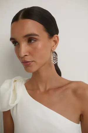 Nadri Willow Graduated Cubic Zirconia Chandelier Earrings