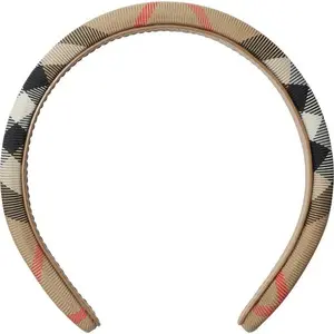 Burberry Check Nylon Headband - Sand