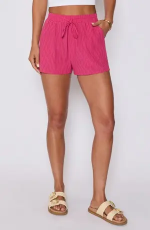 VICI Mara Striped Drawstring Waist Shorts
