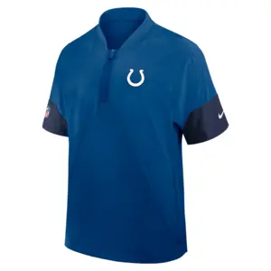 Nike Indianapolis Colts Sideline Coach Nfl 1/2-zip Short-sleeve Jacket - Blue