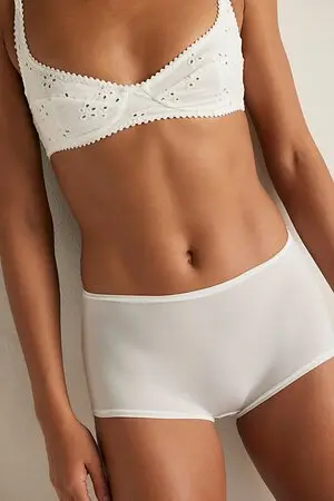 Free People Charlie Microfiber Boyshort Undies Clean Ivory