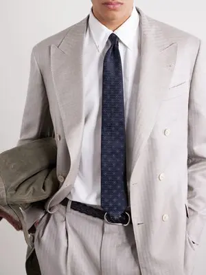 Brunello Cucinelli 8cm Silk-jacquard Neck Tie - Blue
