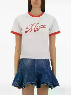 MSGM Logo-print T-shirt With Contrast Trim