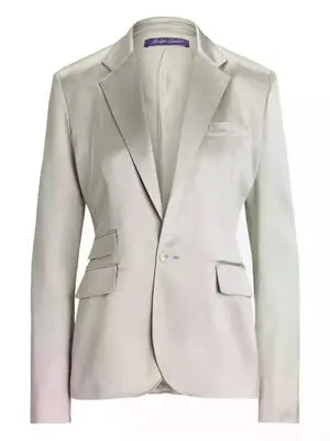 Ralph Lauren Parker Satin-finish Tailored Blazer - Silver