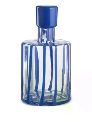 NASONMORETTI Cyrcus Striped Glass Bottle - Blue