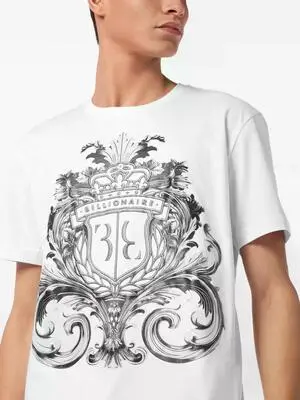 BILLIONAIRE Crest-print T-shirt - White