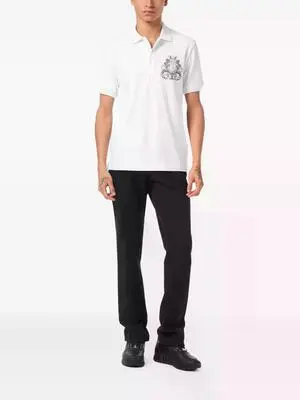 BILLIONAIRE Emblem-embroidered Polo Shirt - White
