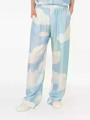Moschino Cloud-print Wide-leg Trousers