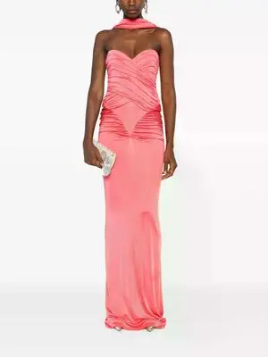 THE NEW ARRIVALS ILKYAZ OZEL Off-shoulder Dress - Pink