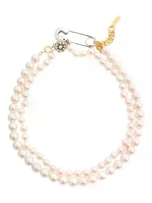 Moschino Double-strand Pearl Necklace - Neutrals