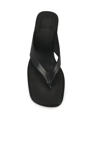 Camper Kora Leather Thong Sandal With Block Heel