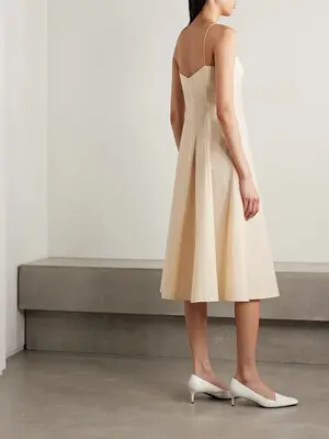 Khaite Isabella Cotton-canvas Midi Dress - Neutrals