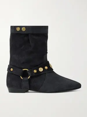 Studded Suede Ankle Boots For Women