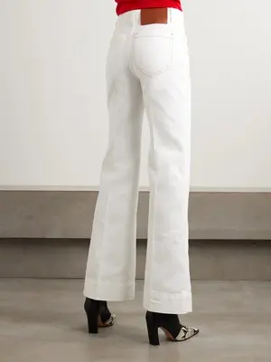 Victoria Beckham Alina Embroidered Wide-leg Jeans