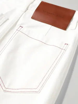 Victoria Beckham Alina Embroidered Wide-leg Jeans