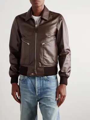 TOM FORD Leather Zip-up Bomber Jacket