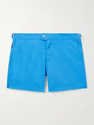 TOM FORD Straight-Leg Mid-Length Swim Shorts Blue