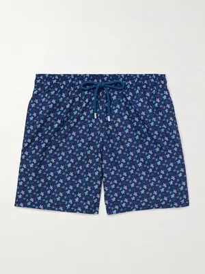 Vilebrequin Moorea Straight-leg Mid-length Printed Swim Shorts - Blue