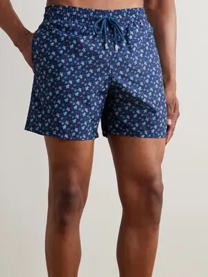 Vilebrequin Moorea Straight-leg Mid-length Printed Swim Shorts - Blue