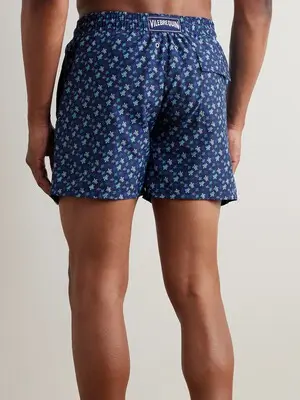 Vilebrequin Moorea Straight-leg Mid-length Printed Swim Shorts - Blue