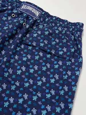 Vilebrequin Moorea Straight-leg Mid-length Printed Swim Shorts - Blue