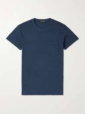 TOM FORD TOM FORD - Cotton-Jersey T-Shirt - Men - Blue  Navy