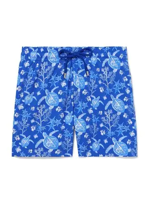 Vilebrequin Moonrise Straight-leg Mid-length Printed Swim Shorts - Blue