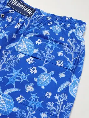 Vilebrequin Moonrise Straight-leg Mid-length Printed Swim Shorts - Blue