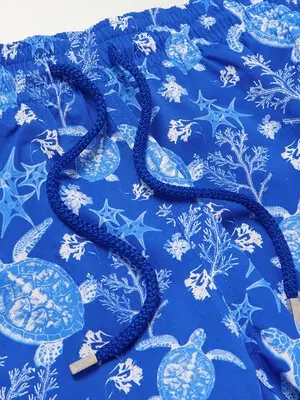 Vilebrequin Moonrise Straight-leg Mid-length Printed Swim Shorts - Blue