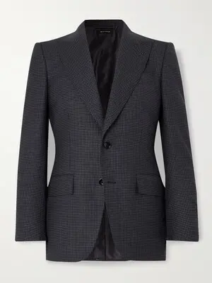 TOM FORD Houndstooth Wool-blend Suit Jacket