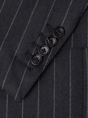 TOM FORD Dyllan Double-breasted Striped Wool-twill Suit Jacket - Gray