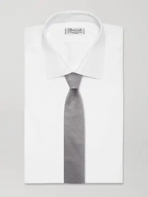 TOM FORD 8cm Houndstooth Silk Tie - Black